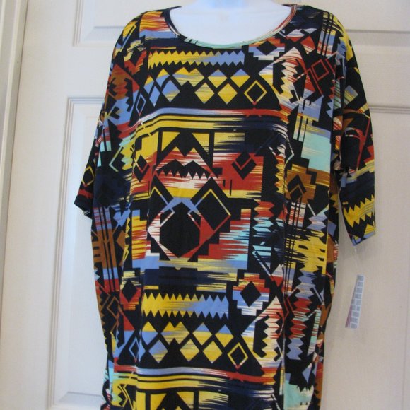 LuLaRoe | Tops | 25 Lularoe Irma Tunic Blouse Medium Nwt 36 Bold Tribal ...